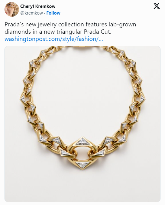 Prada Debuts Lab-Grown Diamond Jewelry Collection - Rubel & Ménasché